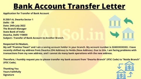 Bank Account Transfer Letter